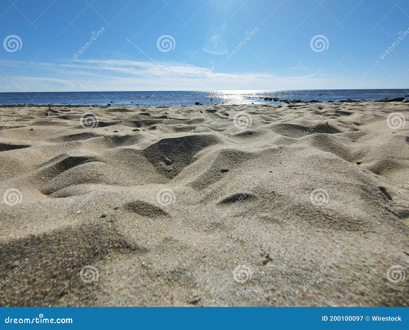 Beautiful Low-angle Shot of Beach Scenery Stock Image - Image of sunny ...