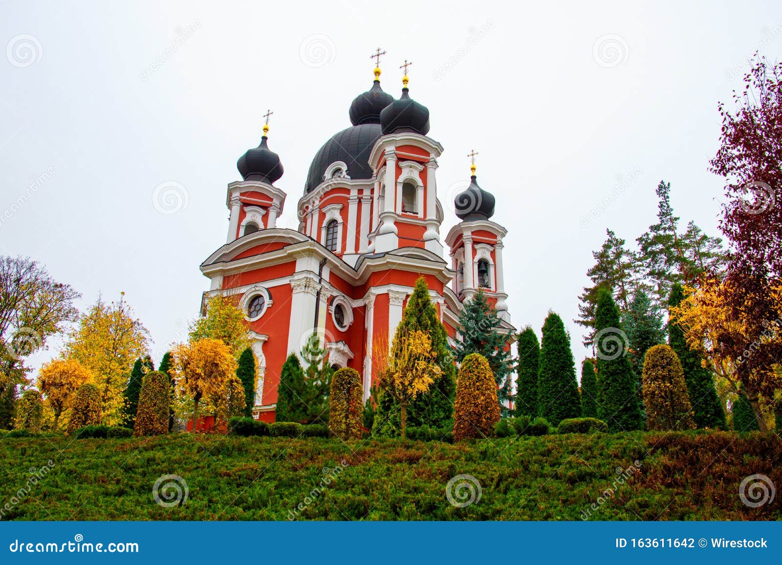 Beautiful Low Angle Shot of the Famous Curchi Monastery in Moldova ...