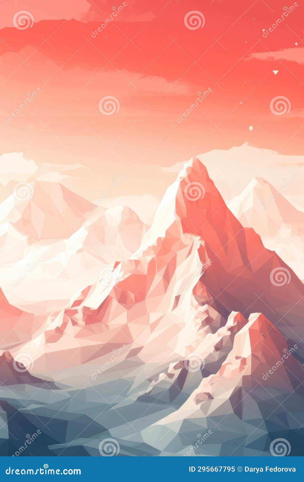 Beautiful Low Poly Mountains. Abstract Landscape Stock Illustration ...