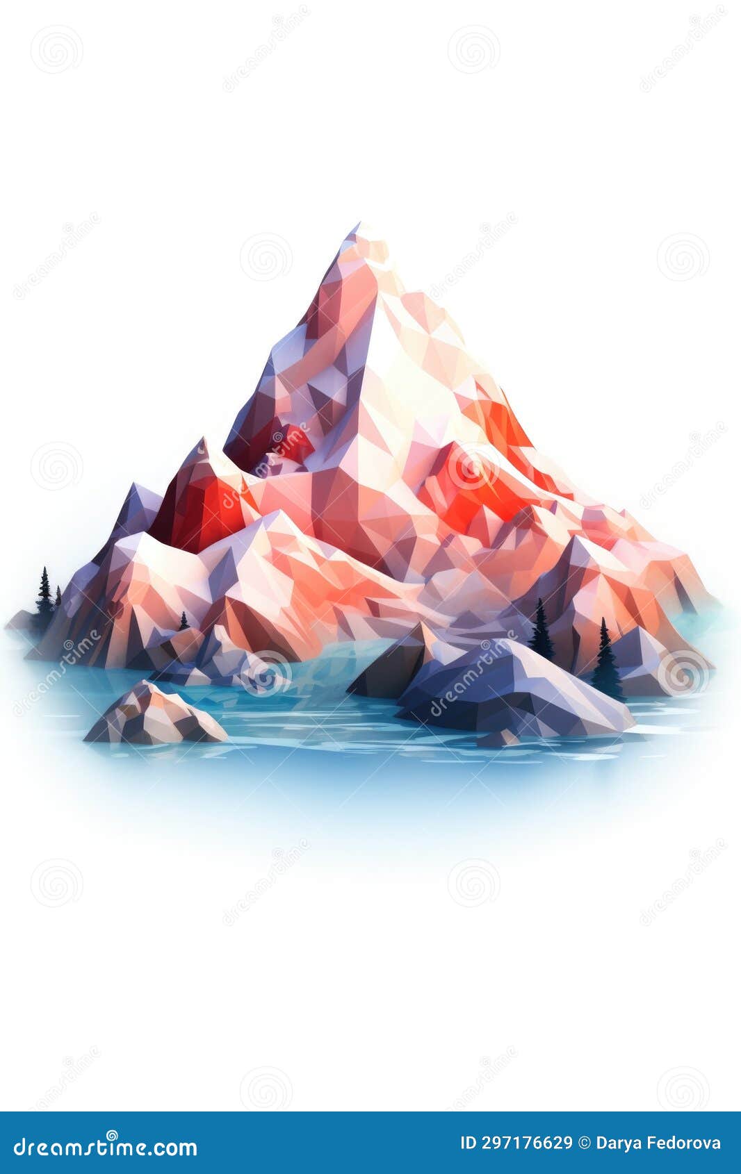 Beautiful Low Poly Mountains. Abstract Landscape Stock Illustration ...