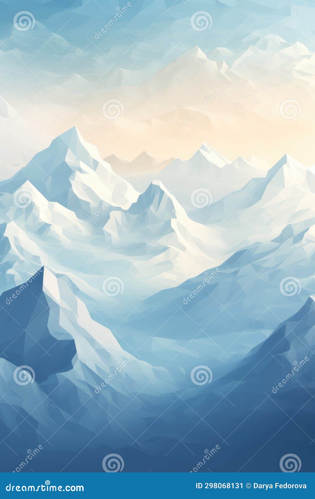 Beautiful Low Poly Mountains. Abstract Landscape Stock Illustration ...