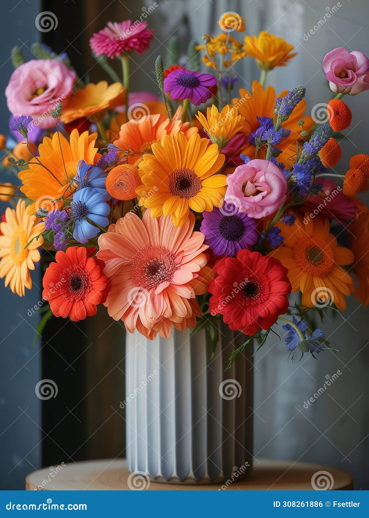 A Beautiful Lush Bouquet of Many Different Flowers Stock Illustration ...