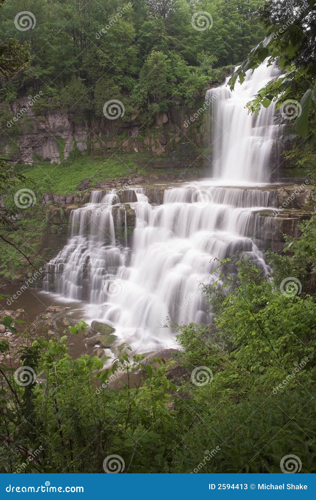 Beautiful Lush Waterfall stock image. Image of serene - 2594413