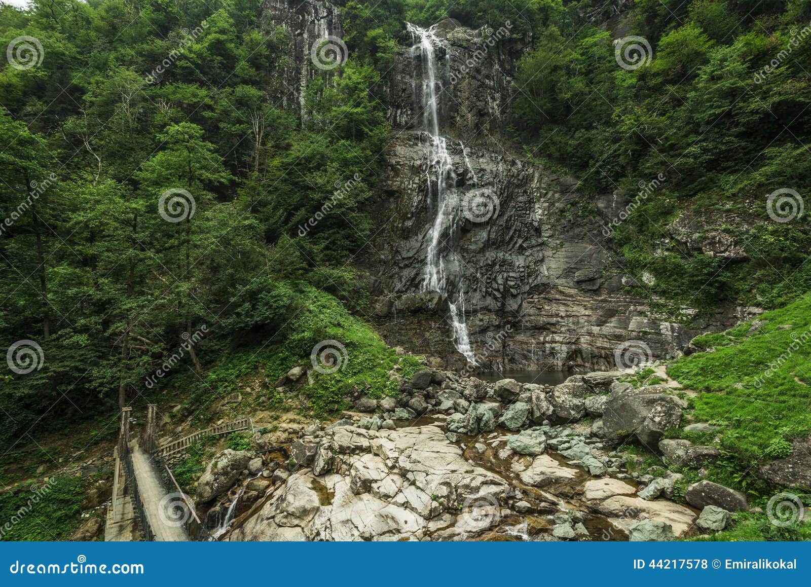 Beautiful Lush Waterfall stock photo. Image of stream - 44217578