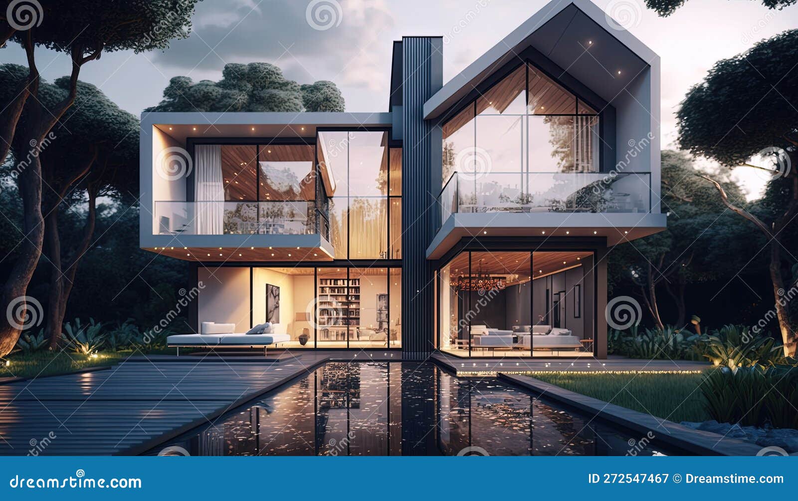 Beautiful Luxurious House Exterior. Architecture Study Design ...