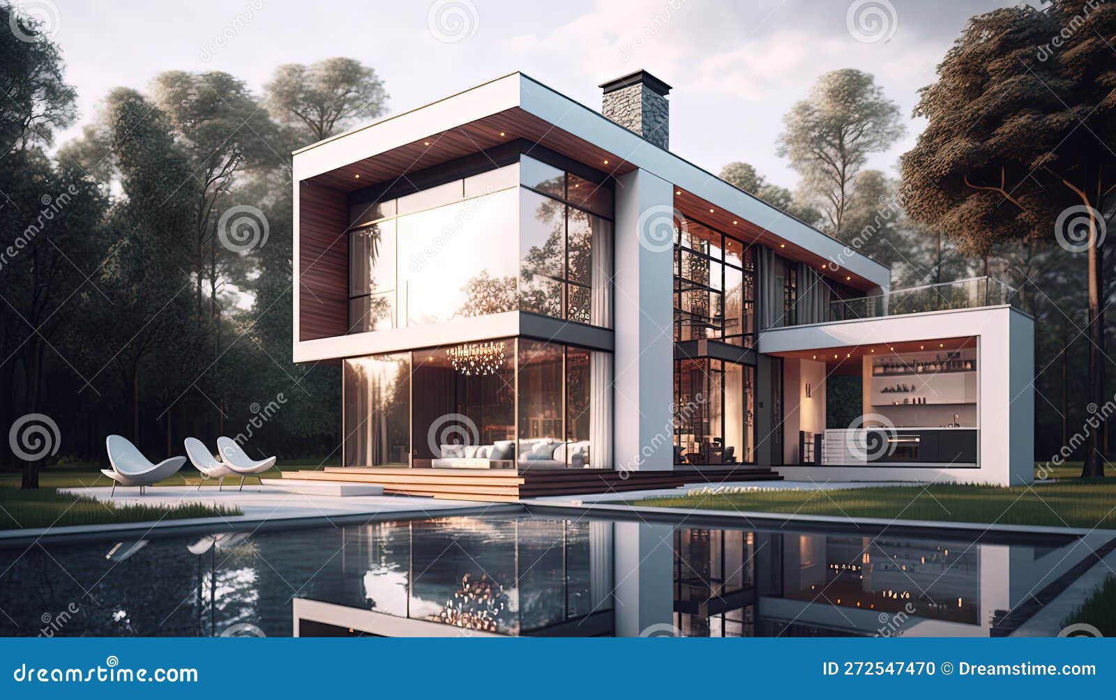 Beautiful Luxurious House Exterior. Architecture Study Design ...