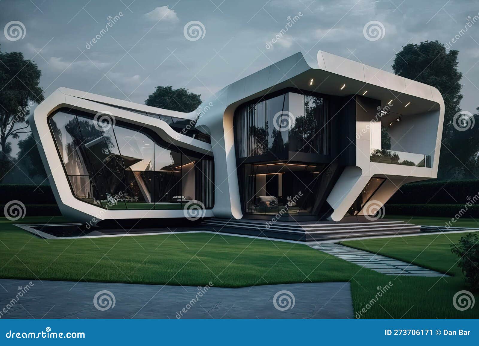 Beautiful Luxurious House Exterior. Architecture Study Design ...