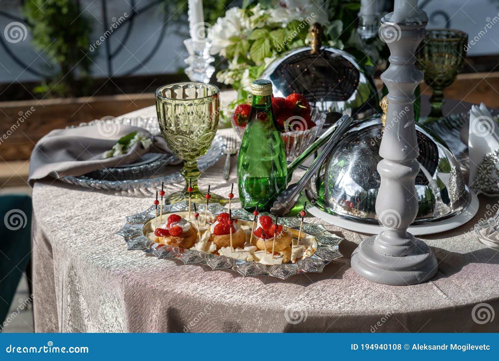 Beautiful Luxury Catering, Ready for Dinner and the Party. Stock Photo ...