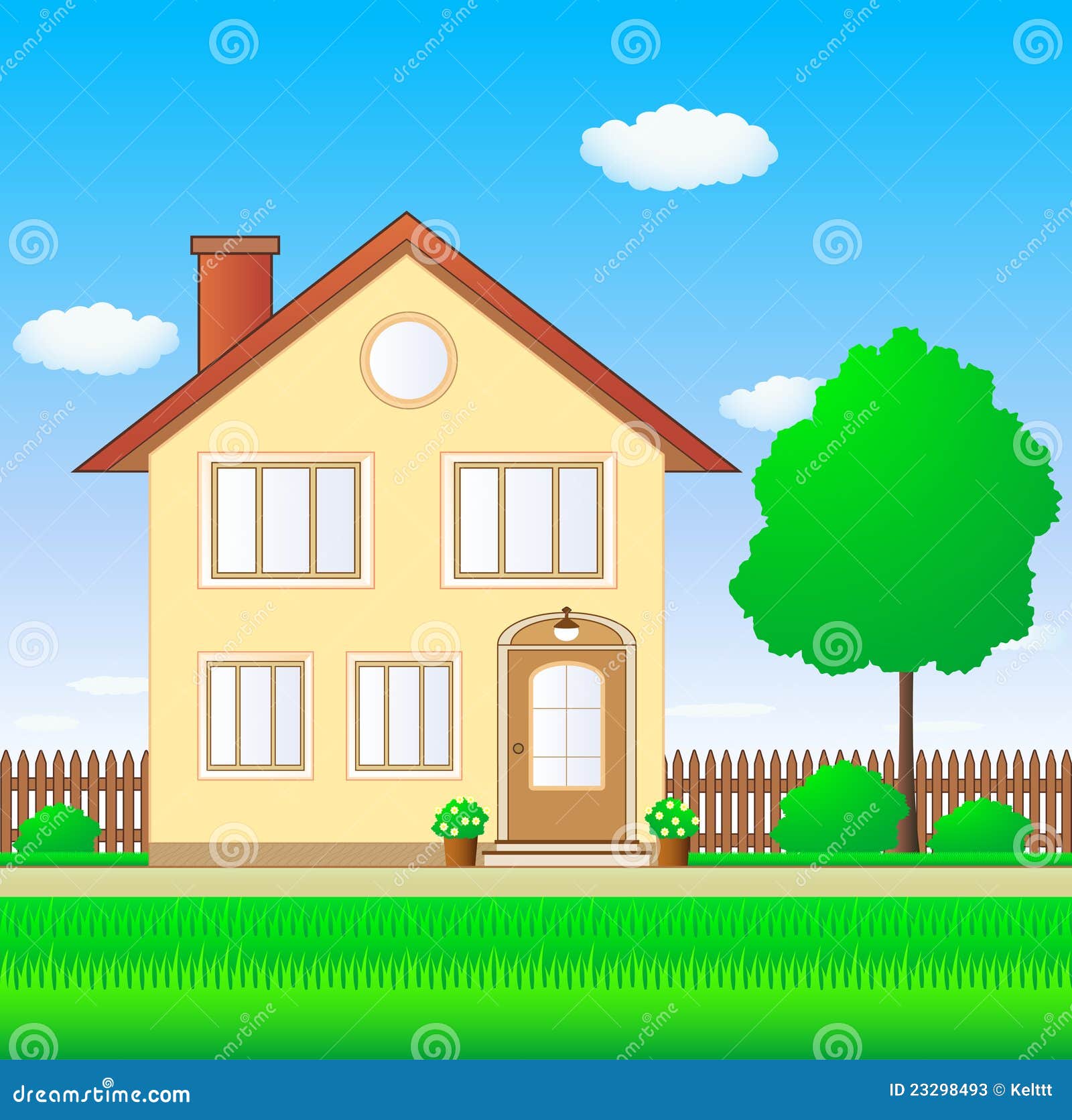 Beautiful luxury house stock vector. Illustration of dwelling - 23298493
