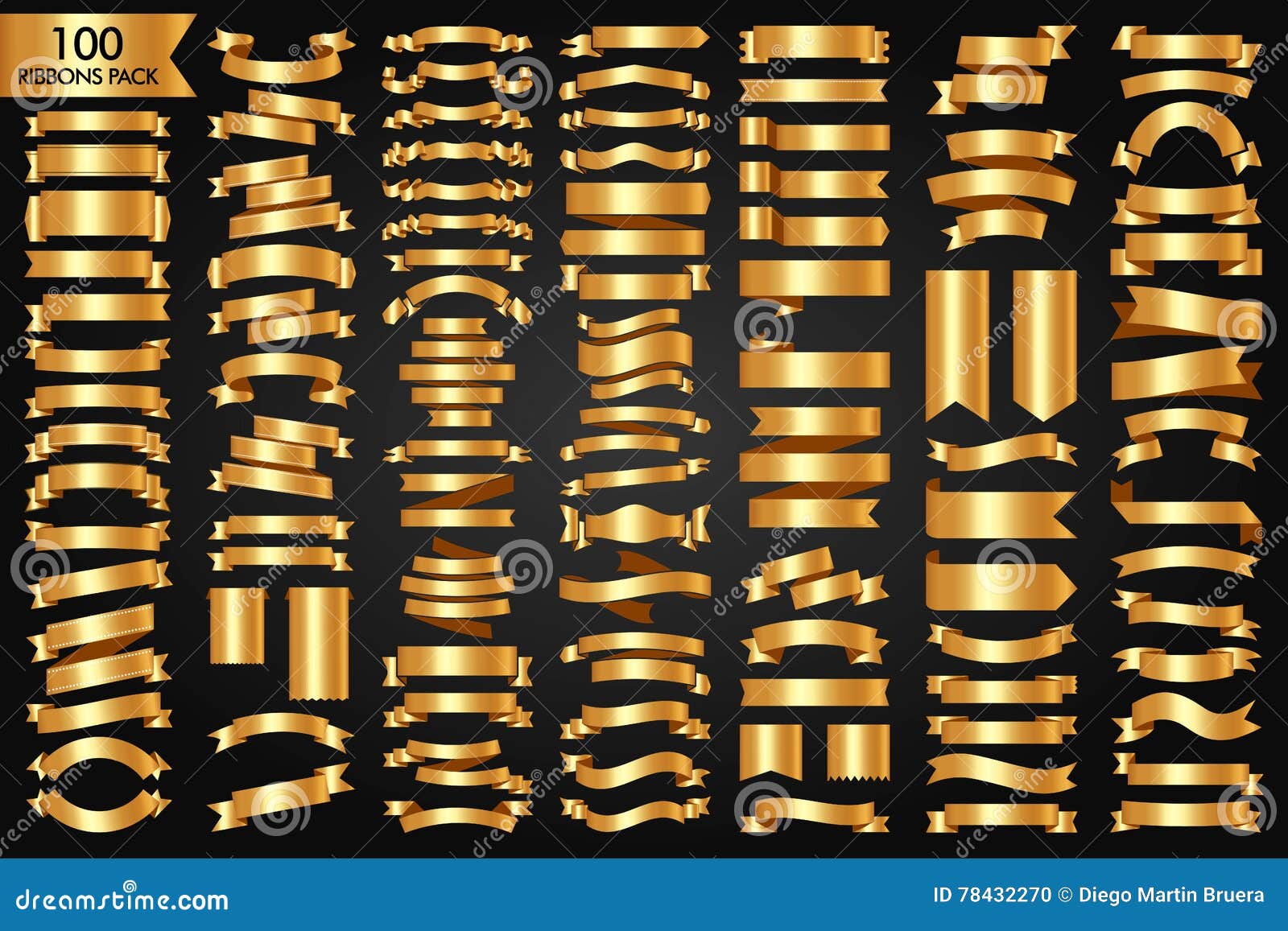 Beautiful Luxury Ribbons and Tags Collection Set Vector Design Stock ...