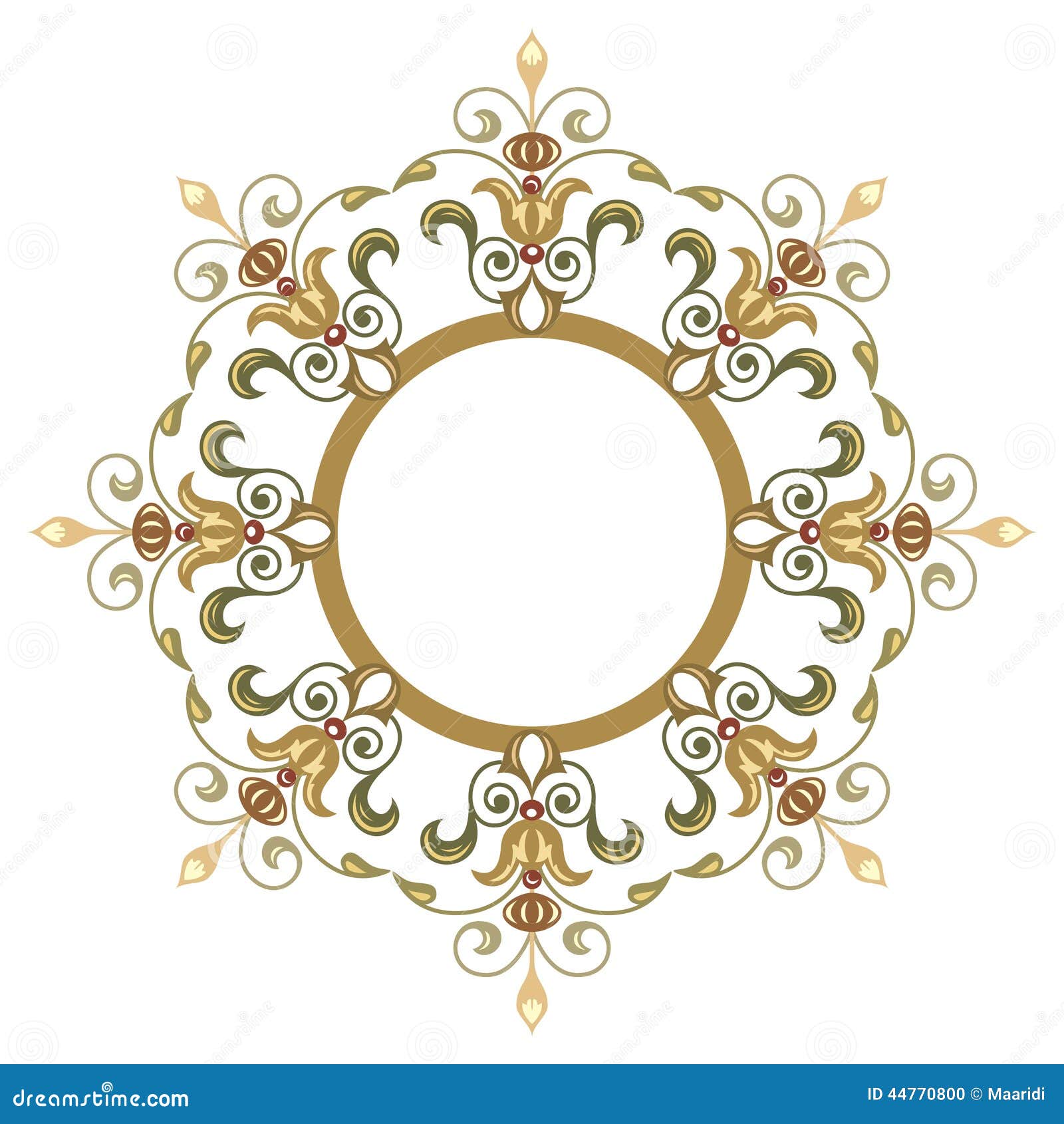 Beautiful Luxury Round Frame Stock Vector - Illustration of beauty ...