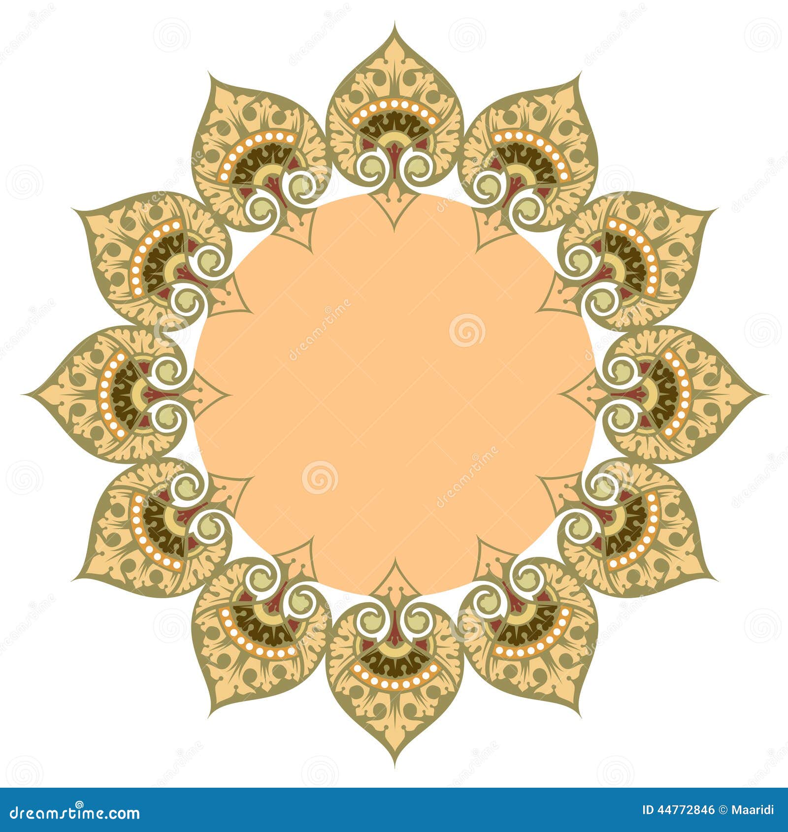 Beautiful Luxury Round Frame Stock Vector - Illustration of leaf, crown ...