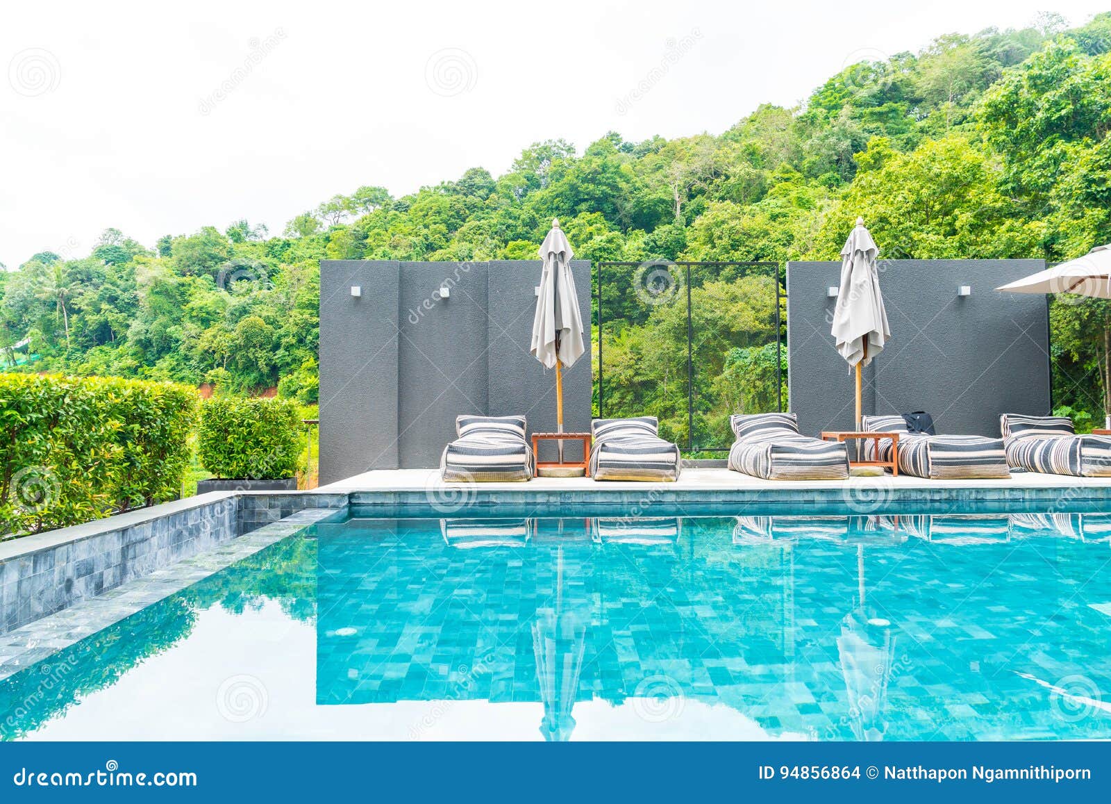 Beautiful Luxury Swimming Pool in Hotel Pool Resort Stock Photo - Image ...