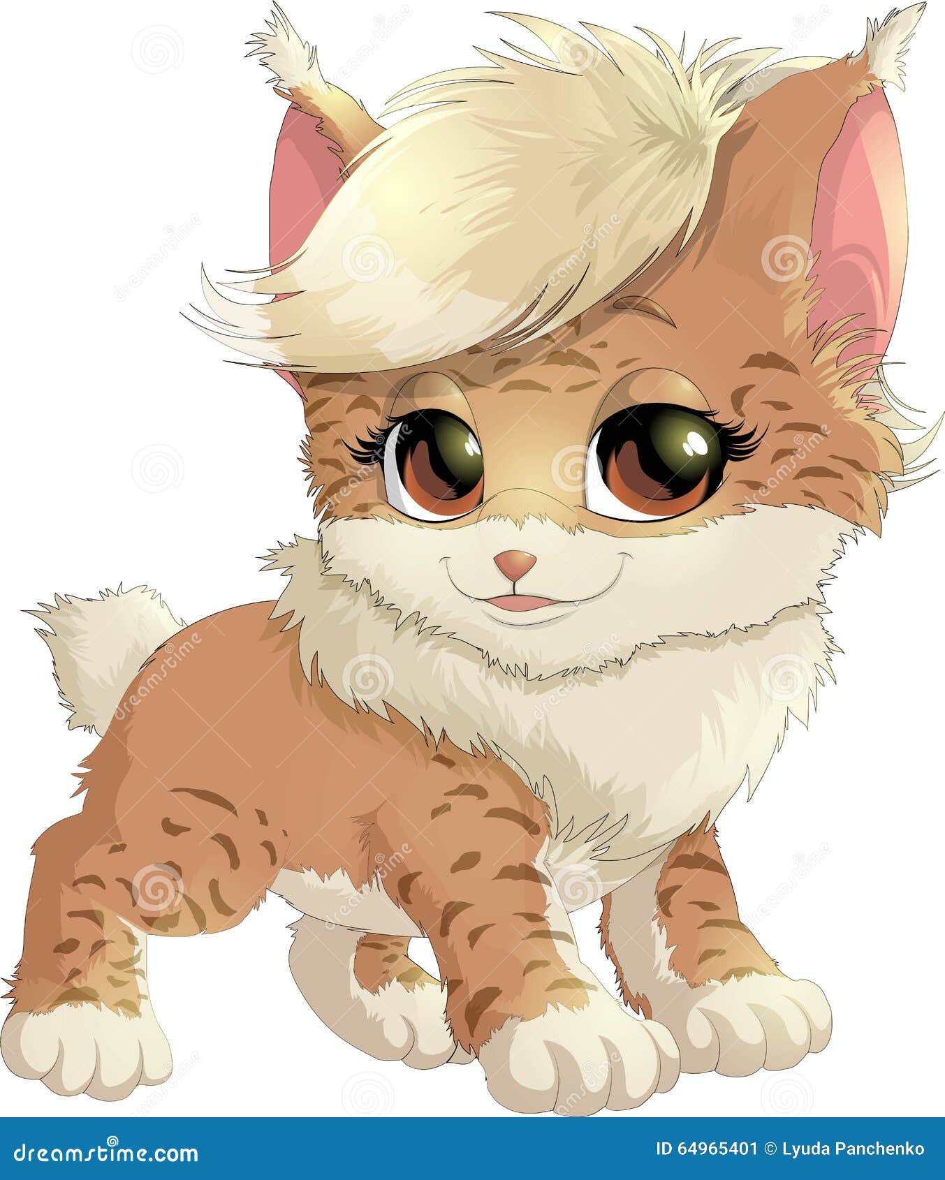 Beautiful Lynx on a White Background Stock Illustration - Illustration ...