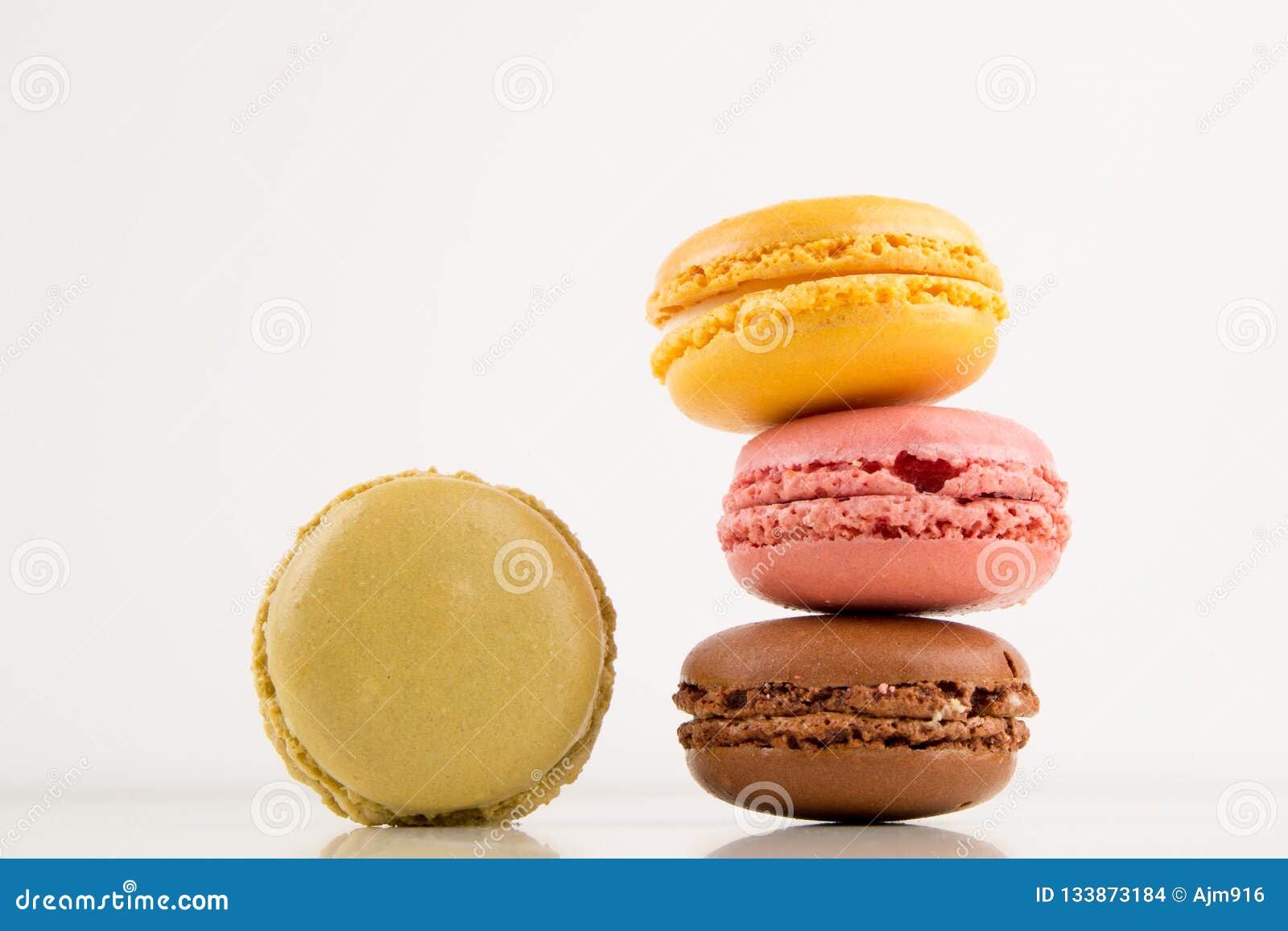Macarons Pile, Colorful Stack of Macarons, Isolated on White Background ...