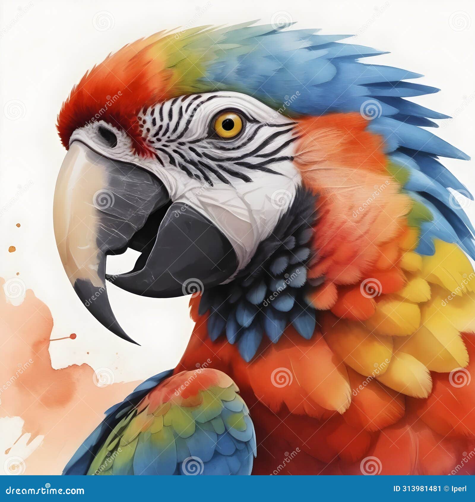 Beautiful Macaw Parrot Face Stock Illustration - Illustration of ...