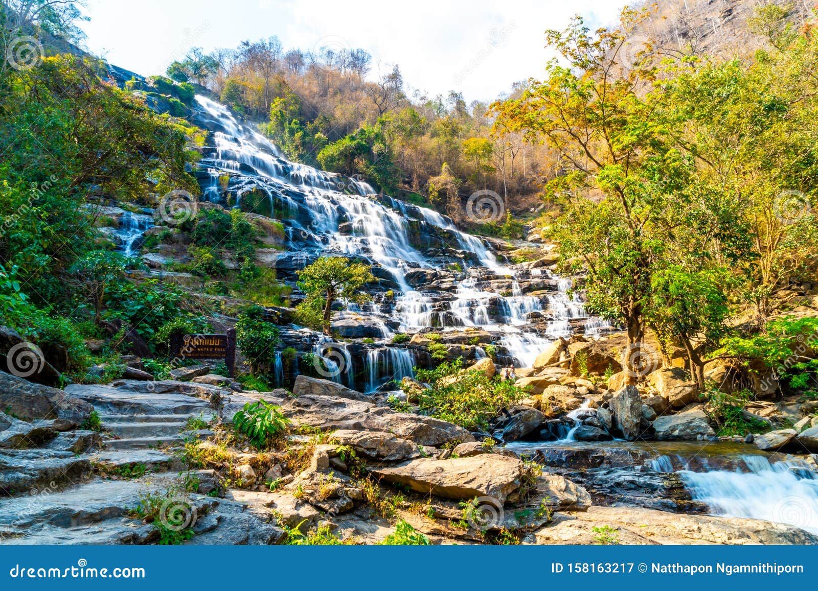 Mae Ya Waterfall in Chiang Mai, Thailand Stock Image - Image of ...