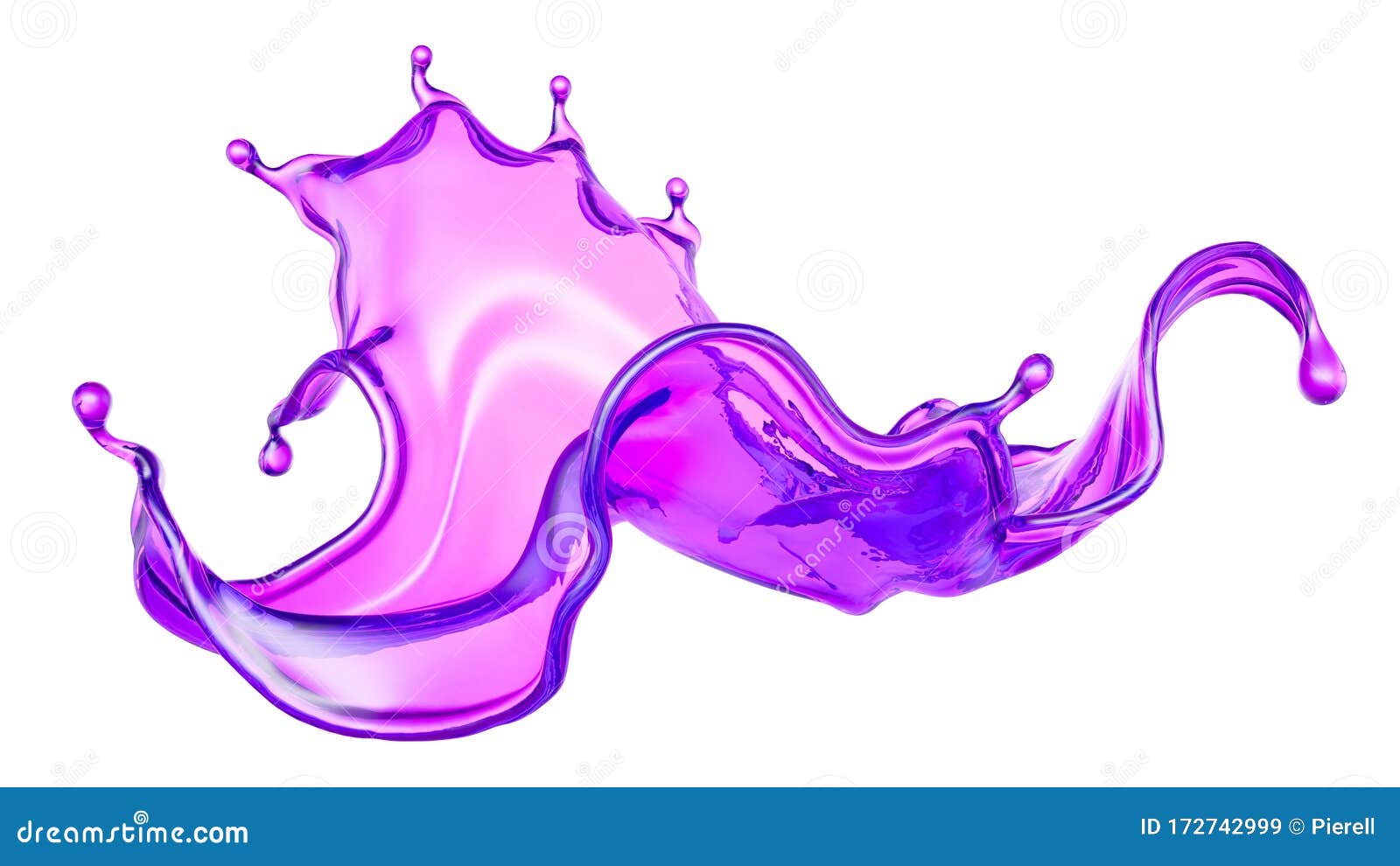 A Beautiful Magenta Splash of Liquid. 3d Illustration, 3d Rendering ...