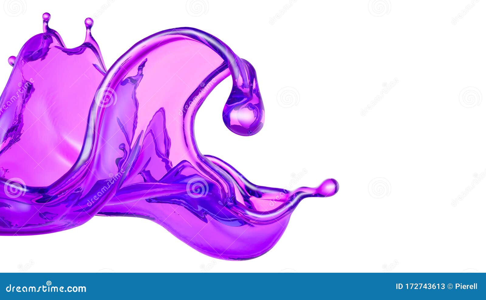 A Beautiful Magenta Splash of Liquid. 3d Illustration, 3d Rendering ...
