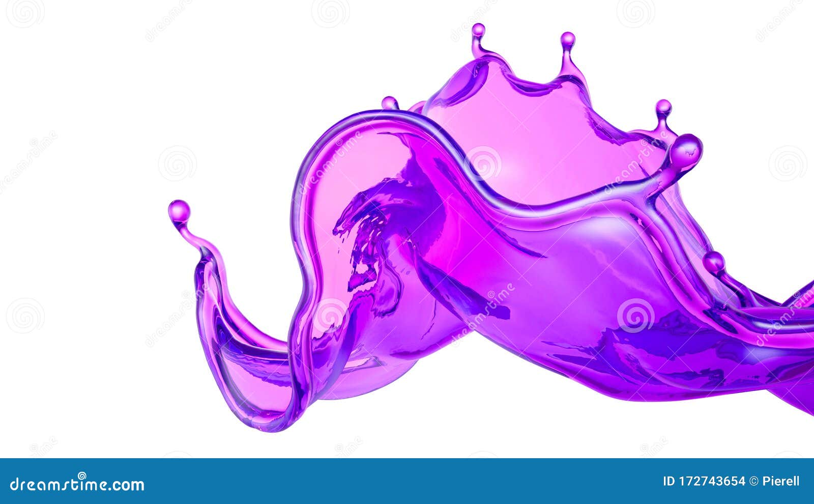 A Beautiful Magenta Splash of Liquid. 3d Illustration, 3d Rendering ...