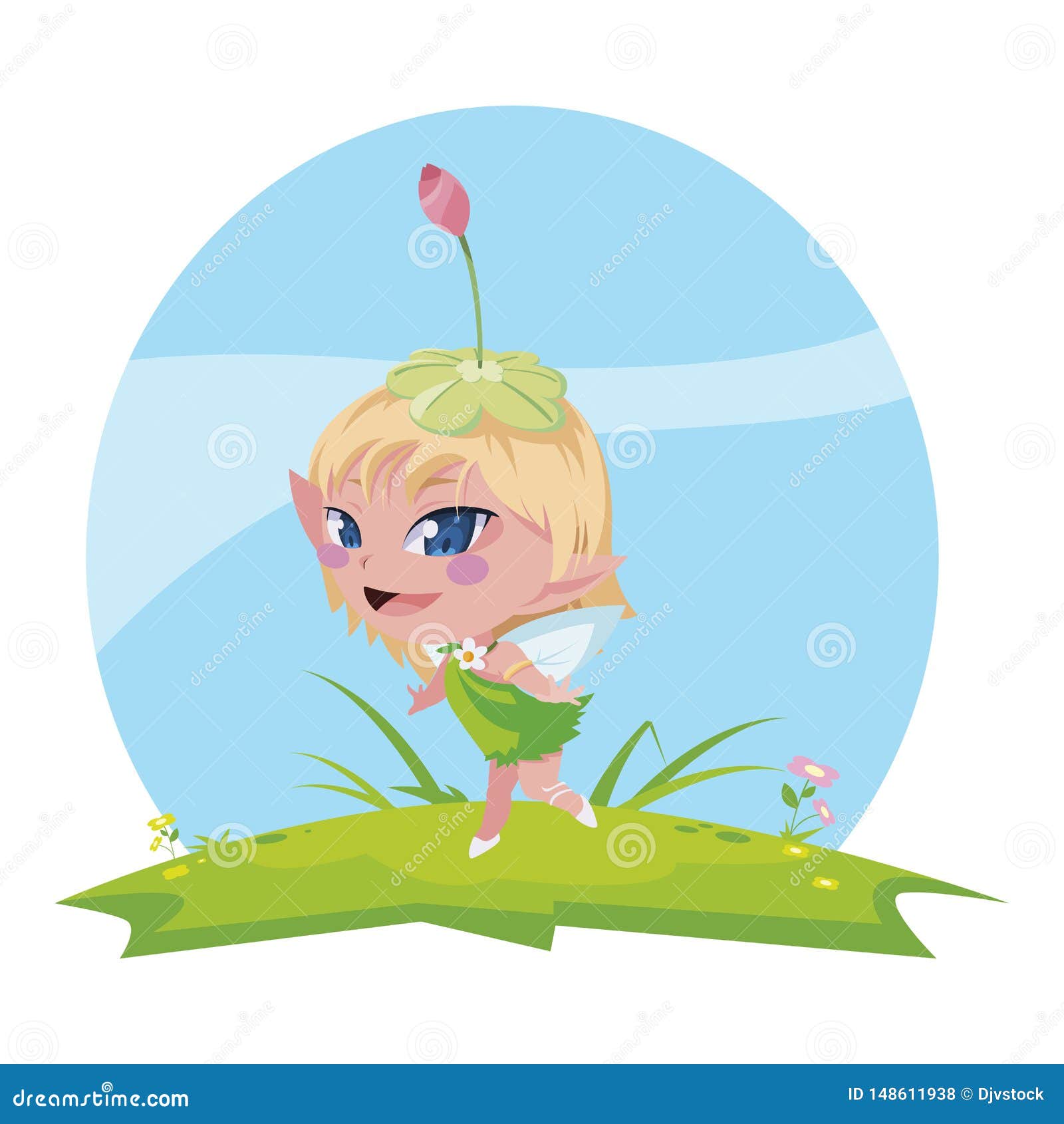 Beautiful Magic Fairy Character in the Camp Stock Illustration ...