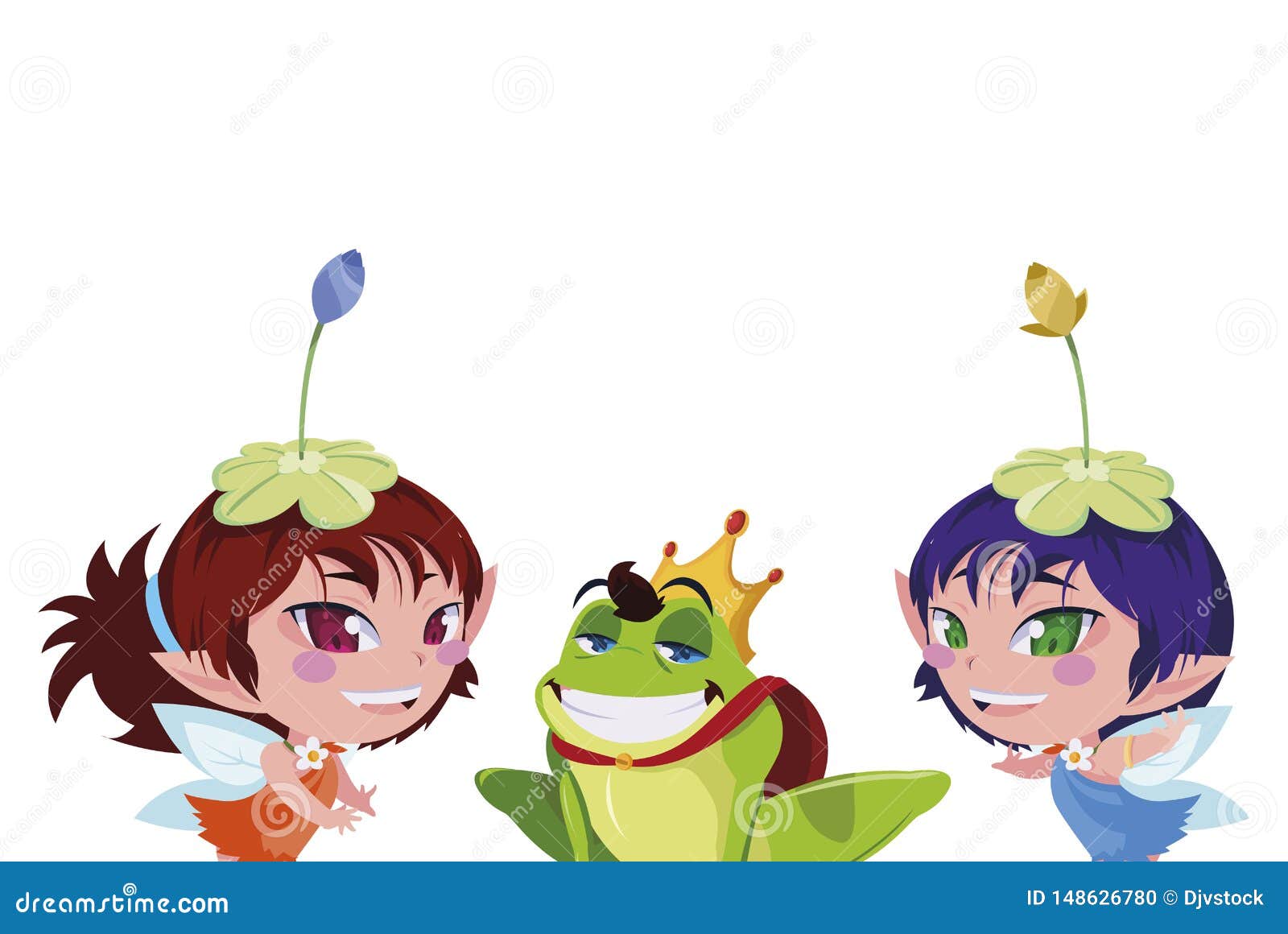 Beautiful Magic Fairy with Toad Prince in the Garden Stock Illustration ...