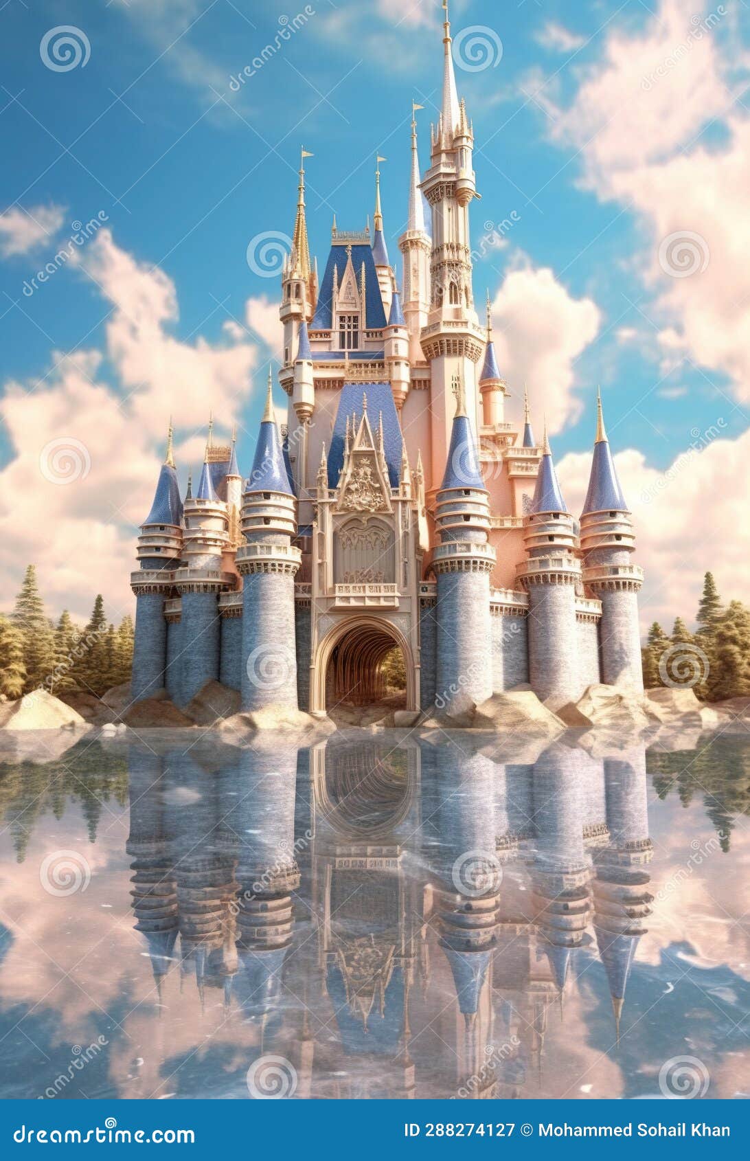 Beautiful Magic Fantasy Fairy Tale Castle Image Stock Illustration ...
