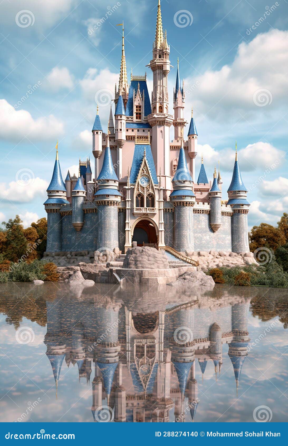 Beautiful Magic Fantasy Fairy Tale Castle Image Stock Illustration ...