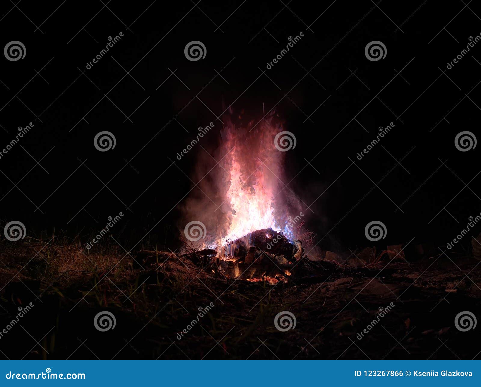 Beautiful Magic Fire. the Magic Stock Photo - Image of camp, flame ...