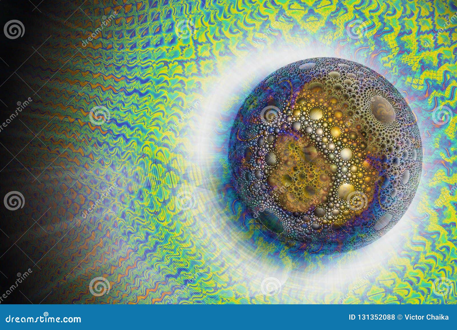 A Beautiful Magic Sphere with a Spherical Pattern. Stock Illustration ...