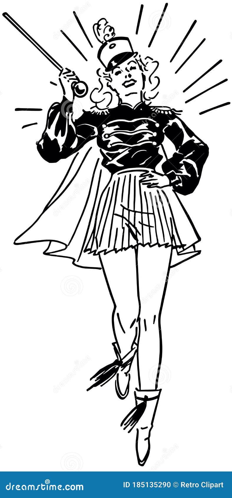 Beautiful Majorette stock vector. Illustration of majors - 185135290