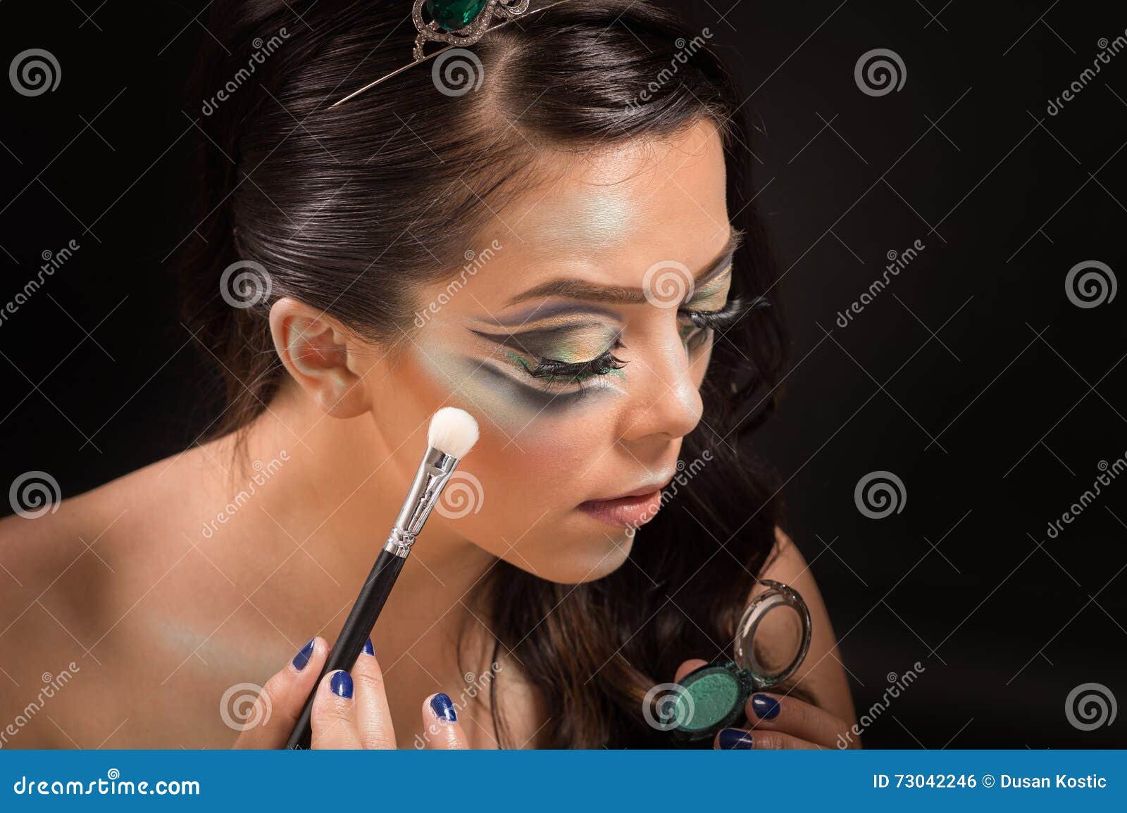 Beautiful makeup artist stock photo. Image of charm, desire - 73042246