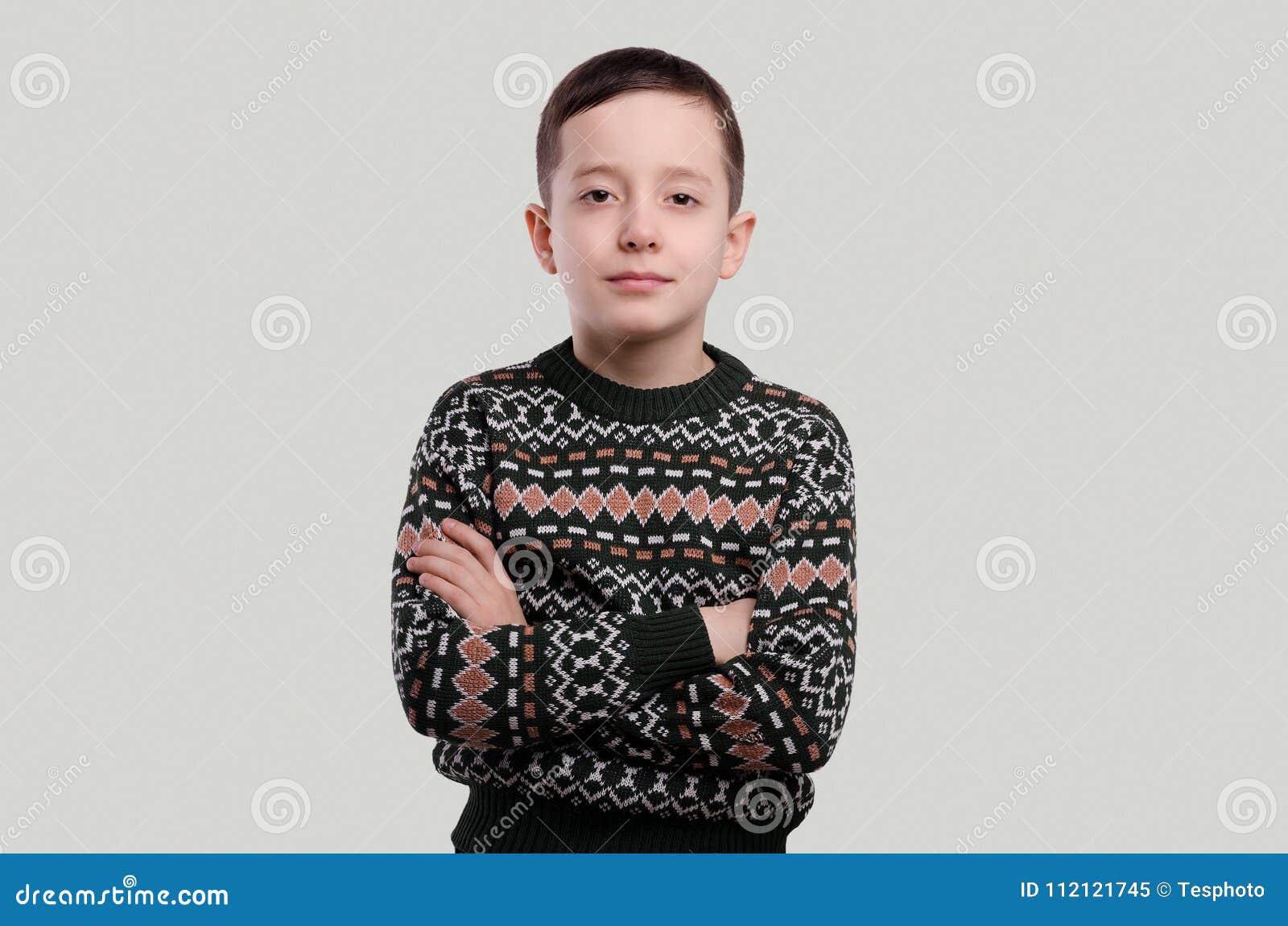 Young Boy Portrait. Beautiful Male Boy. Studio Portrait. Stock Image ...