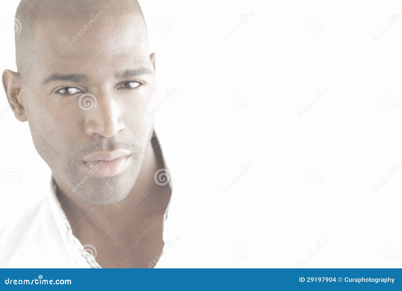 Beautiful Male Face in Light Stock Photo - Image of black, portrait ...