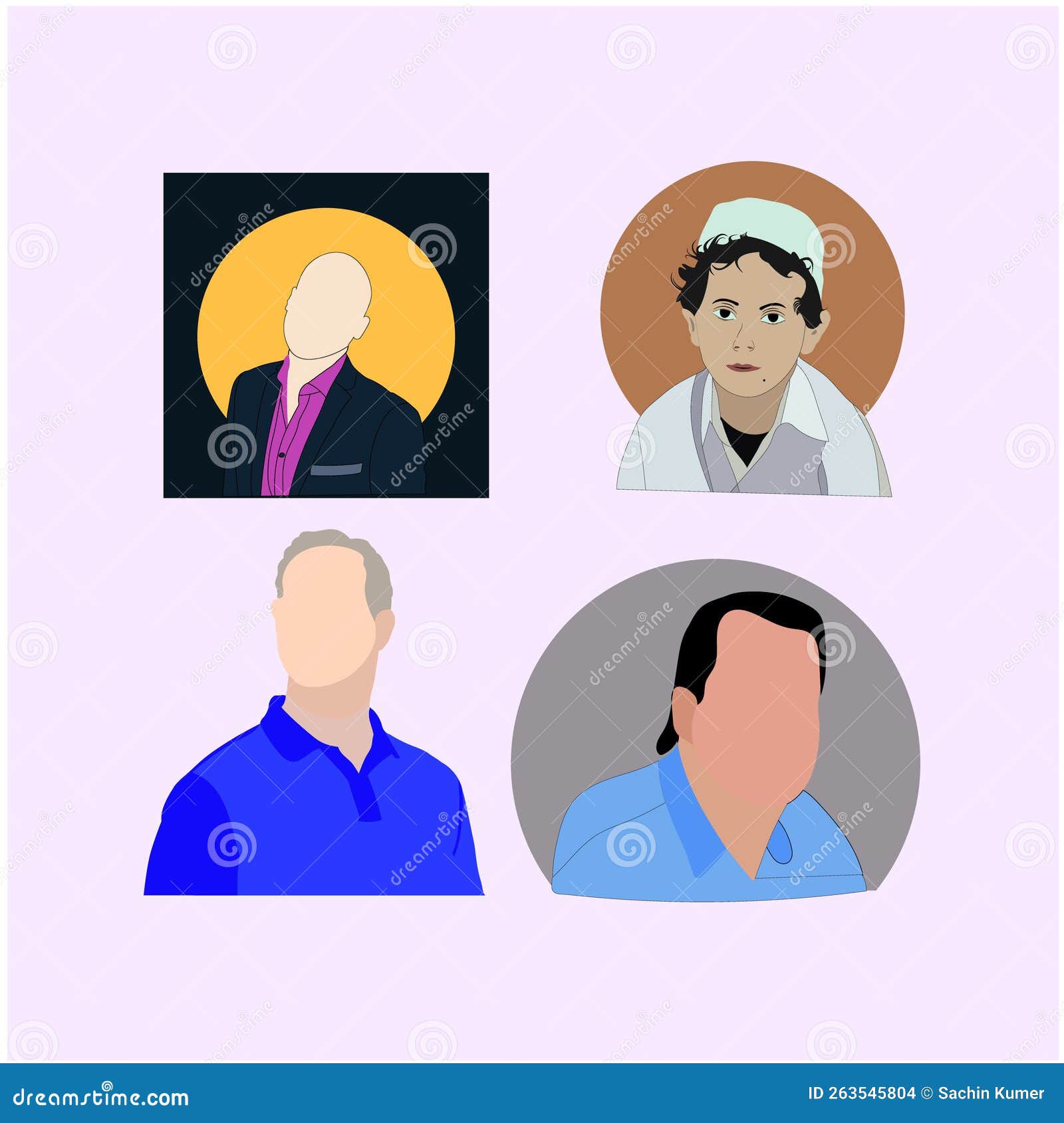 Beautiful Man Avatar Vector Art. Stock Vector - Illustration of face ...