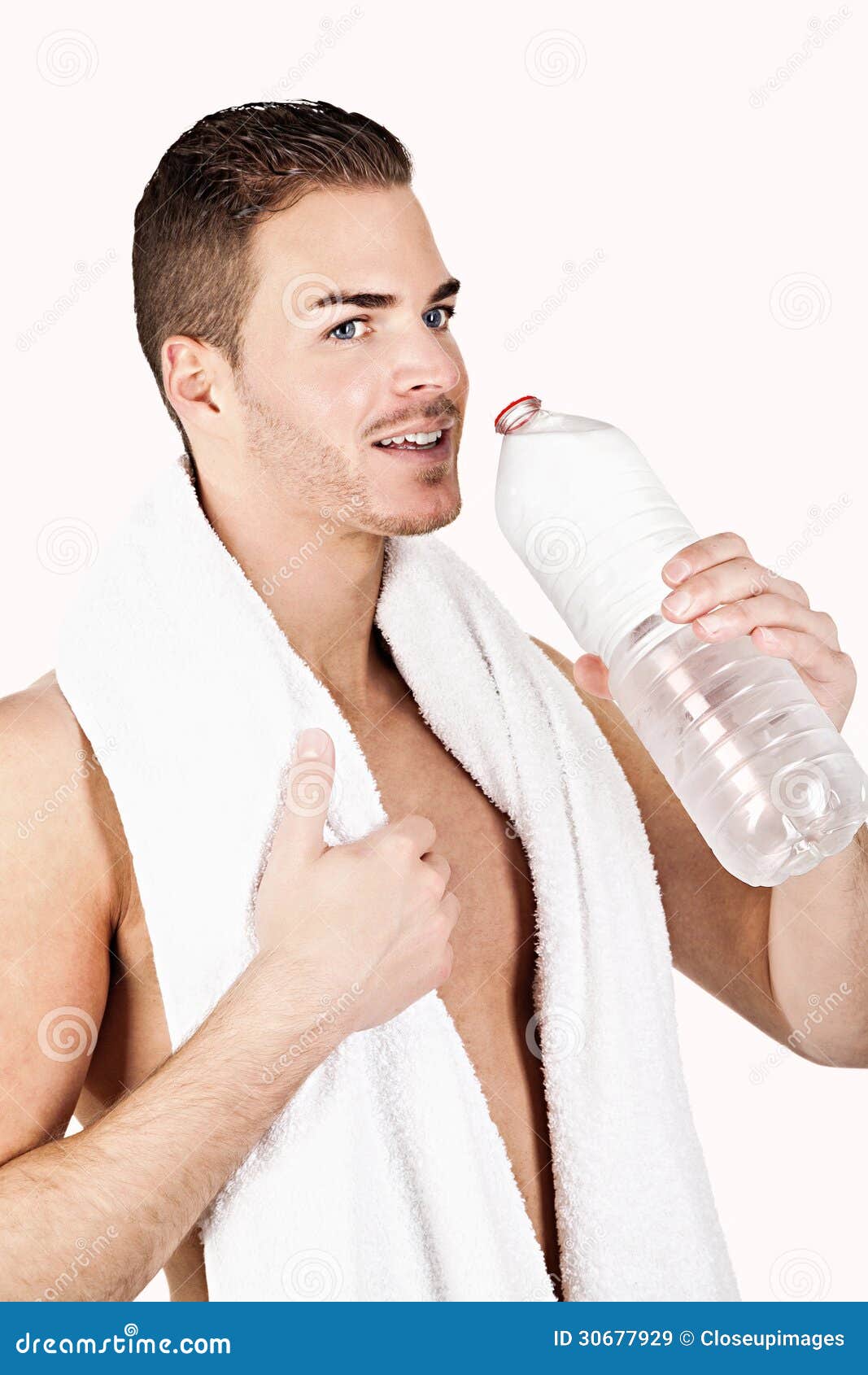 Beautiful Man Drinking Water Stock Image - Image of glass, relaxed ...