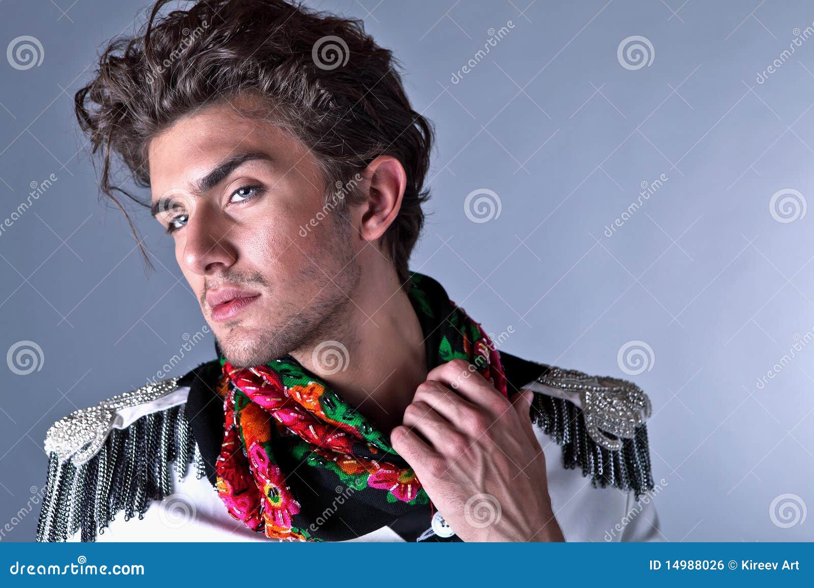 Beautiful Man in Exclusive Design Clothes Stock Photo - Image of beauty ...