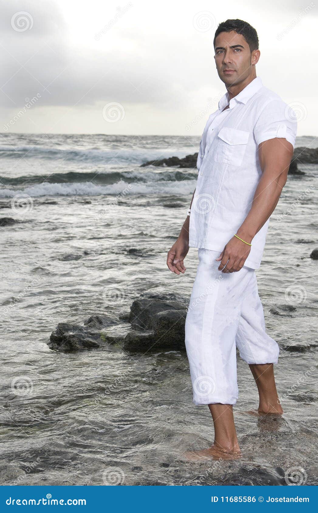 Beautiful man near the sea stock photo. Image of happy - 11685586