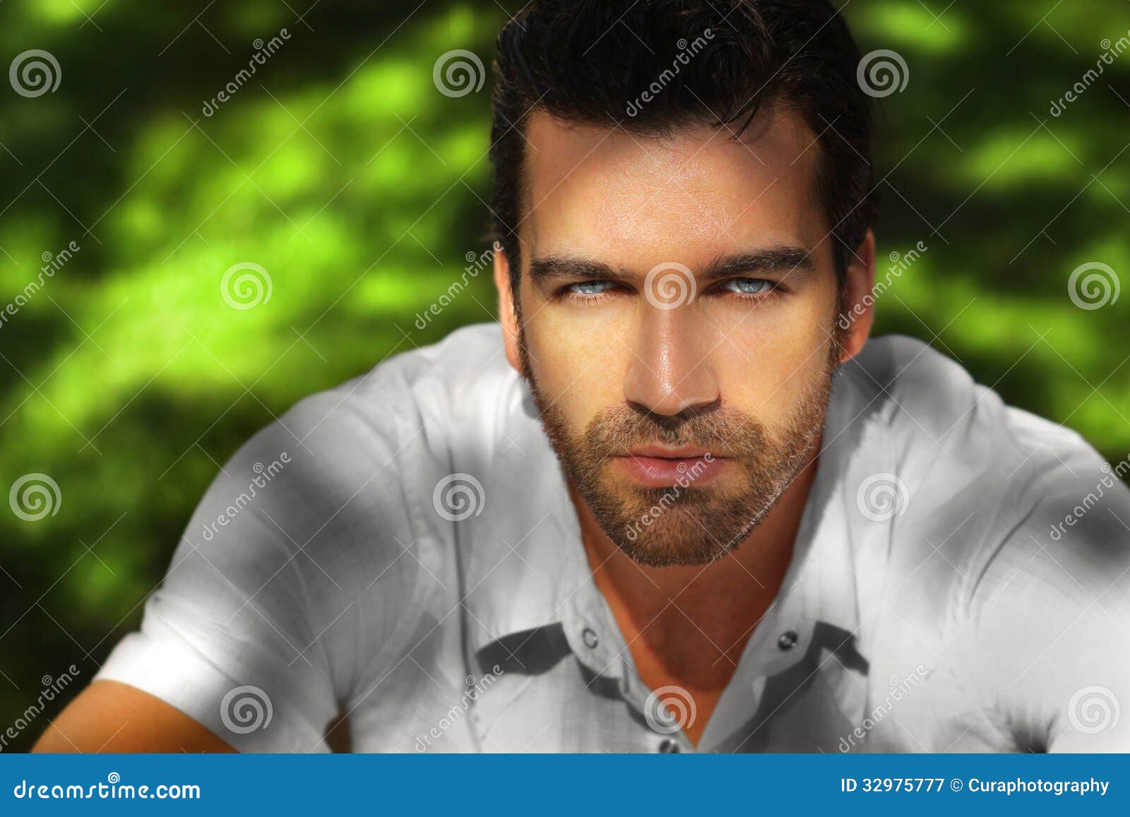 Beautiful man portrait stock image. Image of green, fashion - 32975777