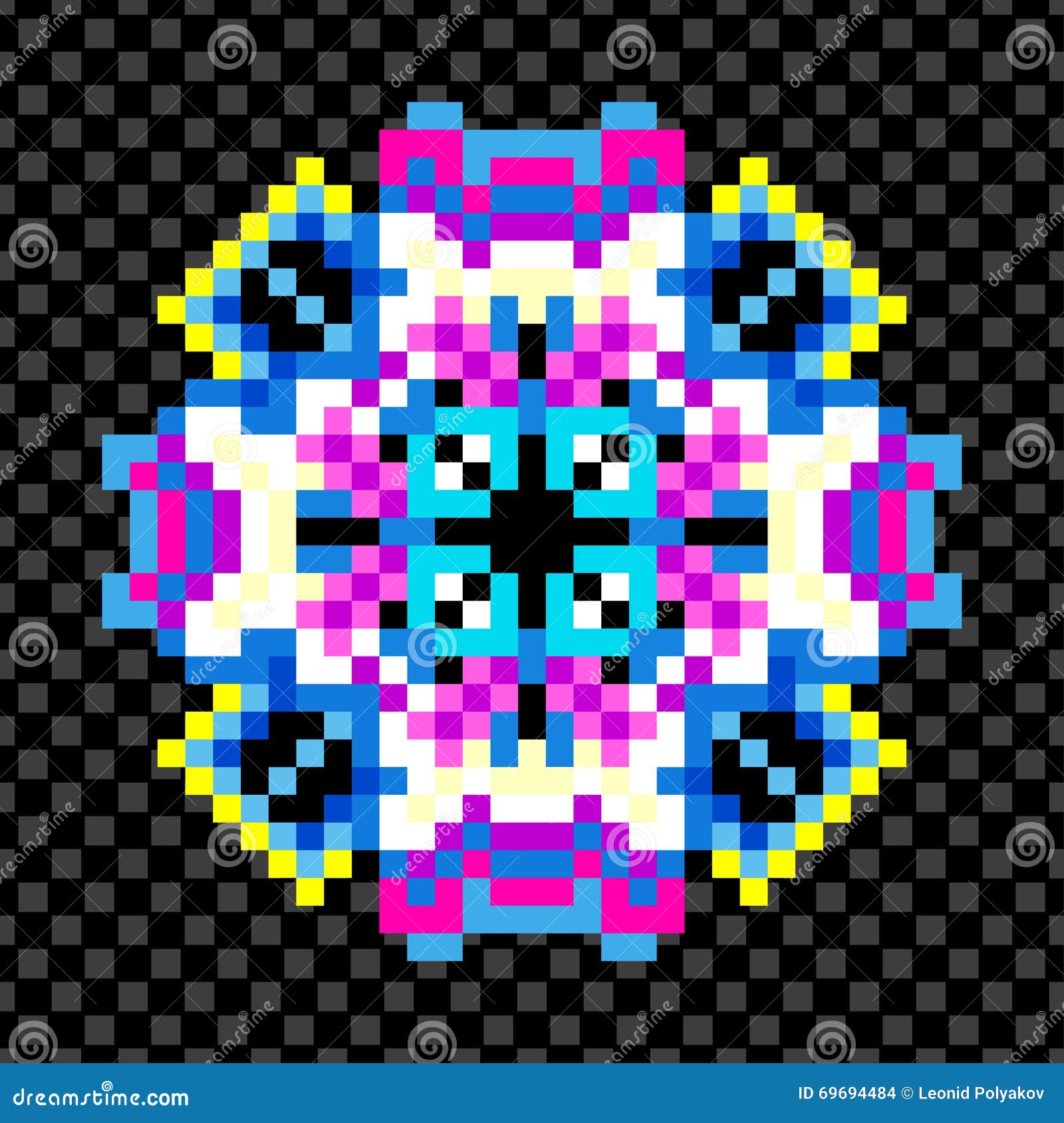 Beautiful Mandala Pixels Black Background Stock Illustrations – 7 ...