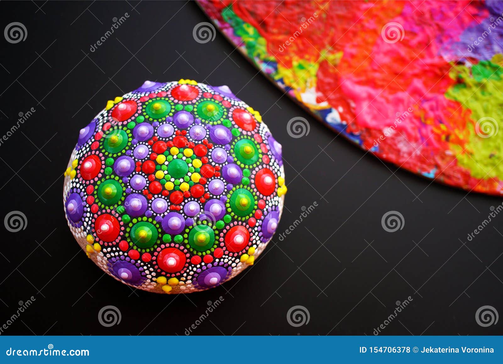Beautiful mandala rock stock photo. Image of decoration - 154706378