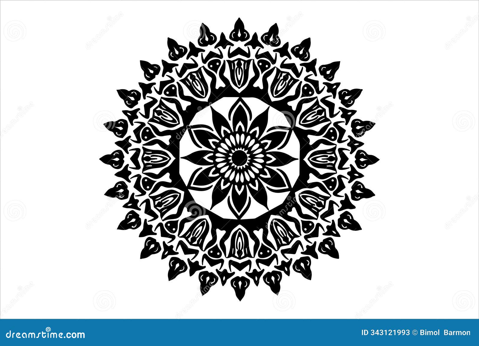 Mandala Silhouette Vector Design Work Eps | CartoonDealer.com #333151821
