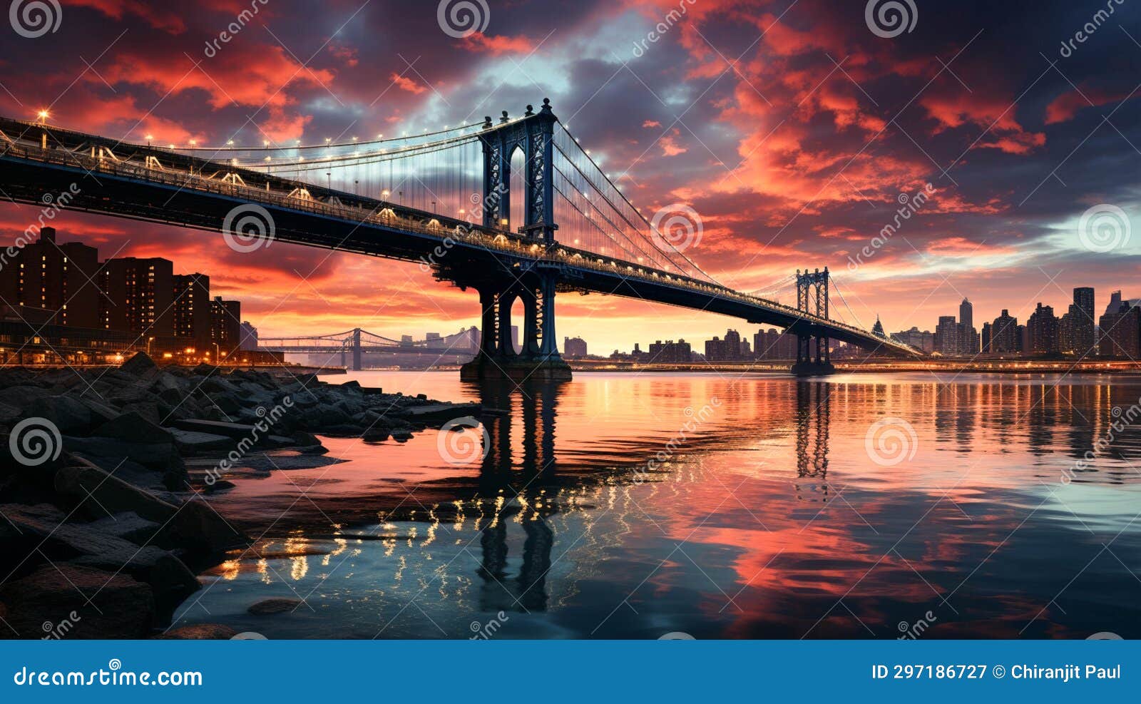 Beautiful Manhattan Bridge in New York Stock Image - Image of manhattan ...