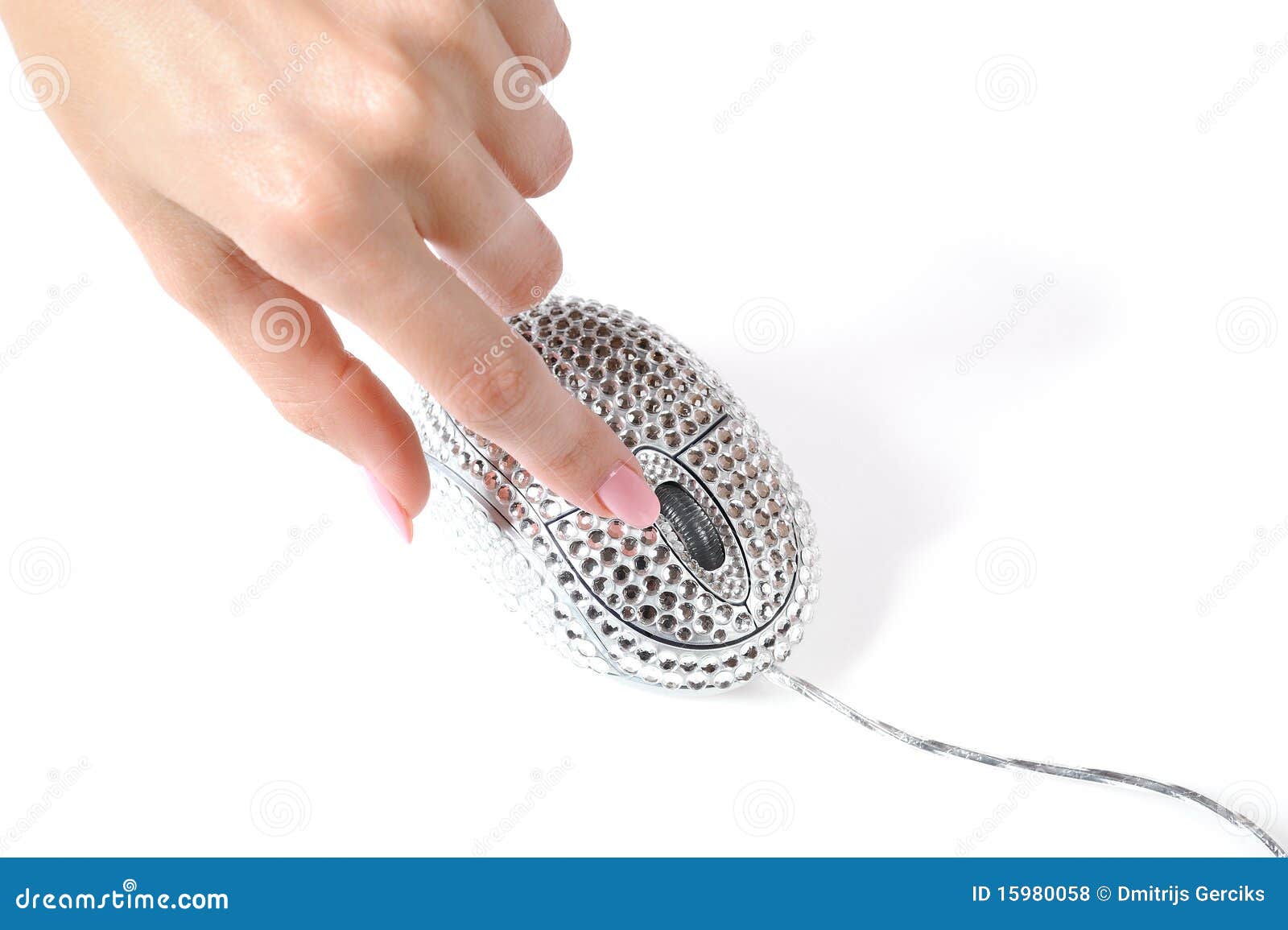 Beautiful Manicure Hand and Glamour Computer Mouse Stock Photo - Image ...