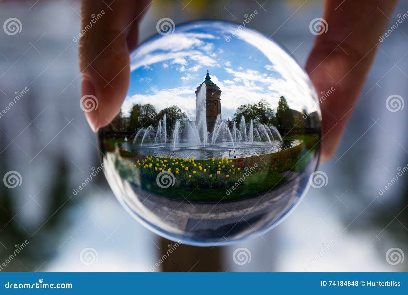 Beautiful Mannheim Wasserturm (Water Tower) from a Spherical ...