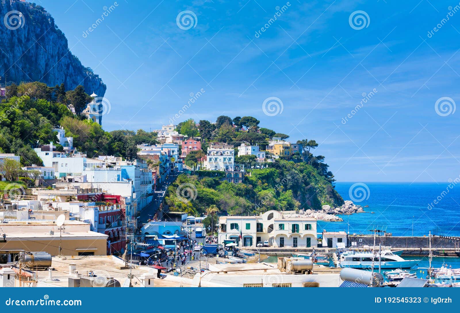 Capri Island, Italy. Marina Grande Pier - Excursion Boats Editorial ... Capri Island, Italy. Marina Grande Pier - Excursion Boats Editorial ...