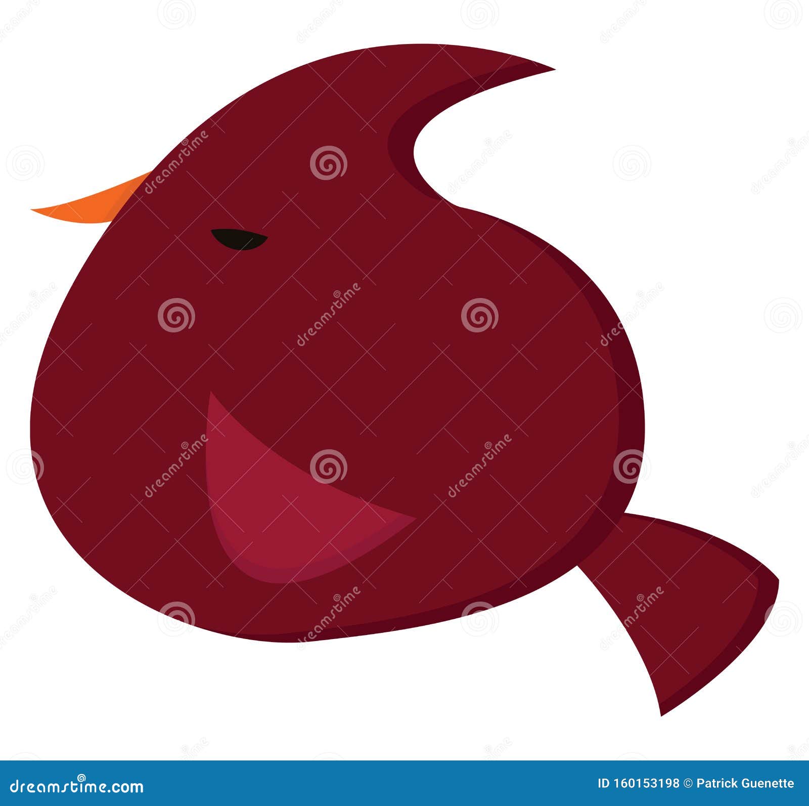 A Beautiful Maroon-colored Bird with an Orange Nose Vector or Color ...