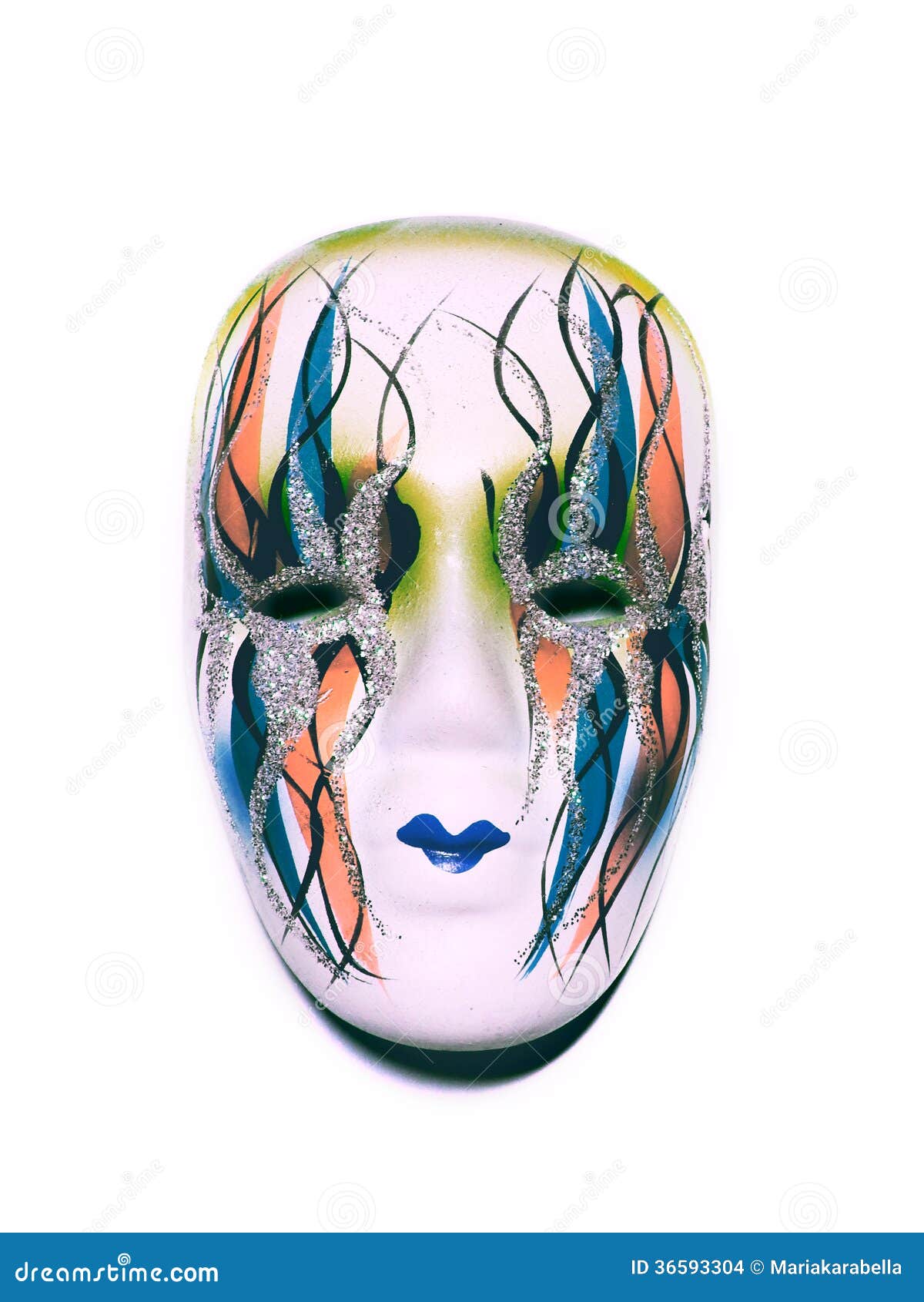 Beautiful Masquerade Mask Isolated Stock Photo - Image of color, moon ...