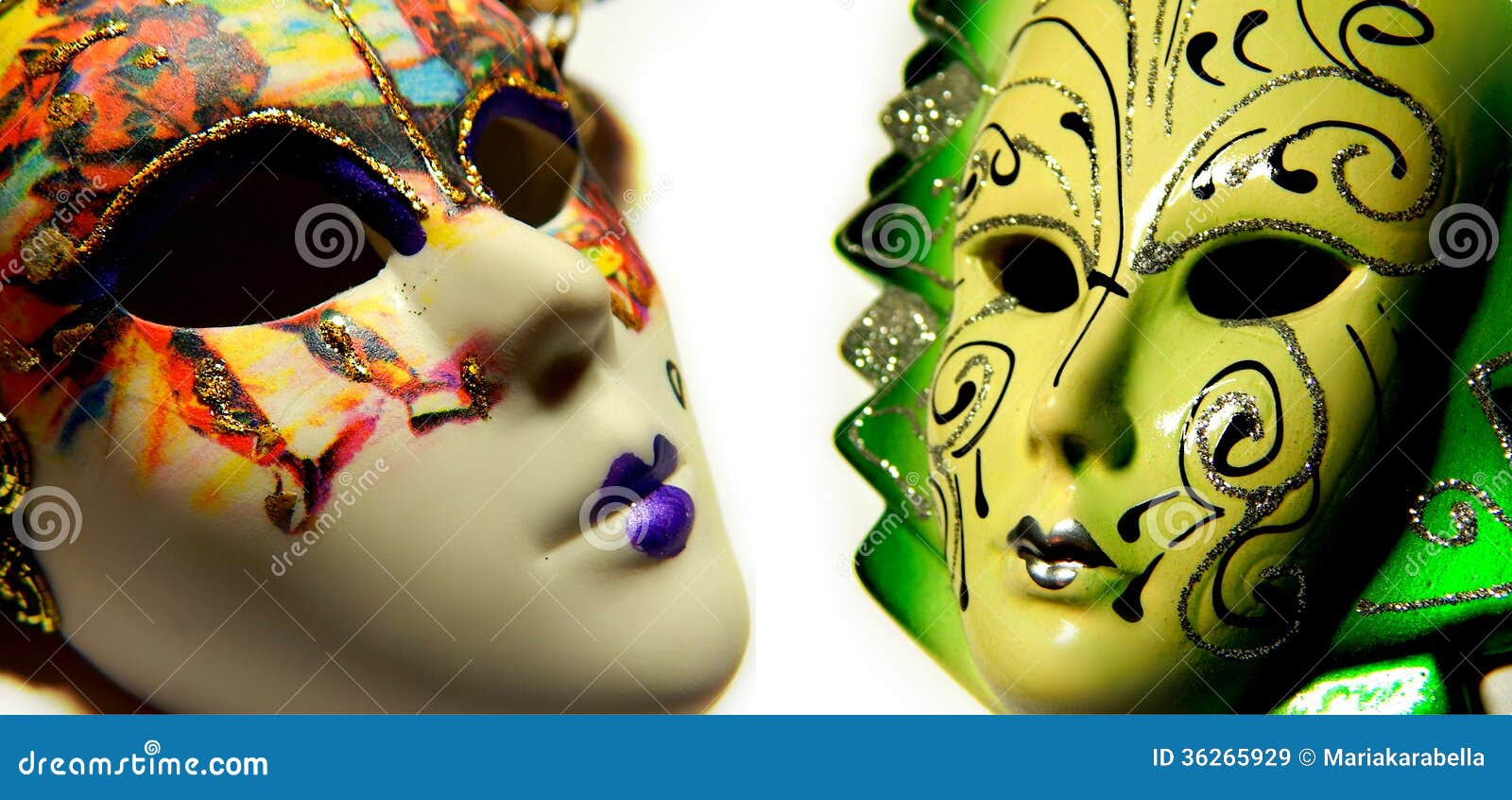 Beautiful Masquerade Masks Isolated Stock Image - Image of beautiful ...