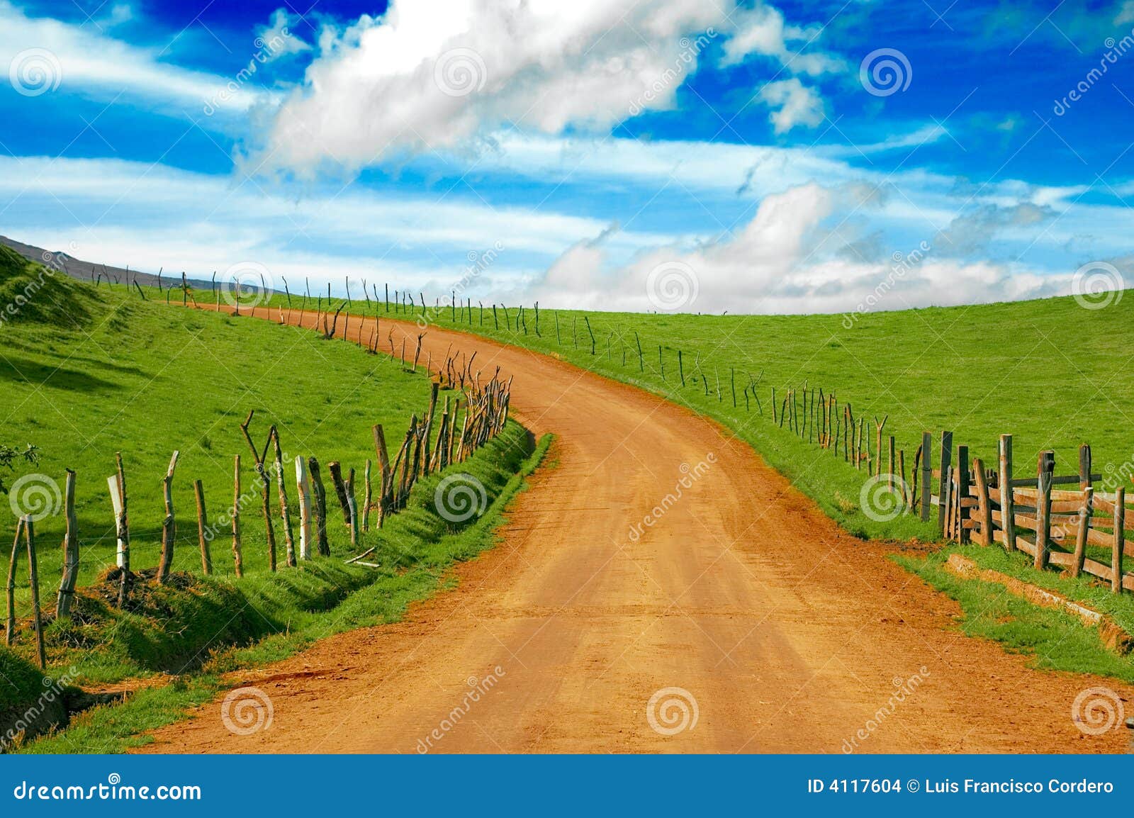 Beautiful Meadow and Dirt Road Stock Photo - Image of beautiful ...